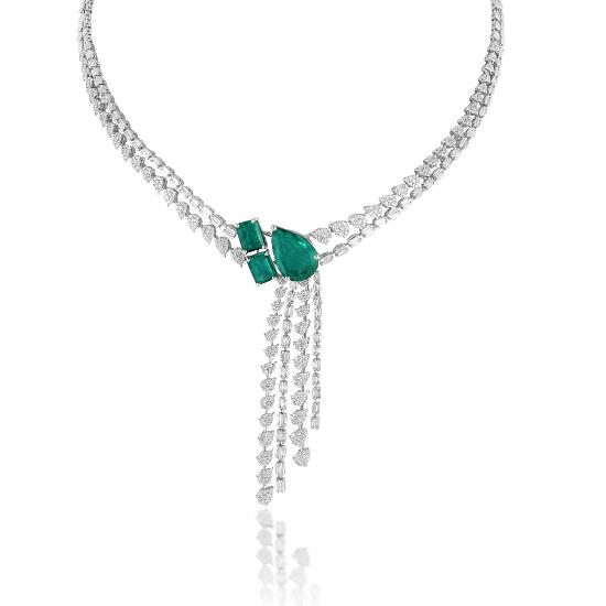 Emerald Cascade Necklace Set